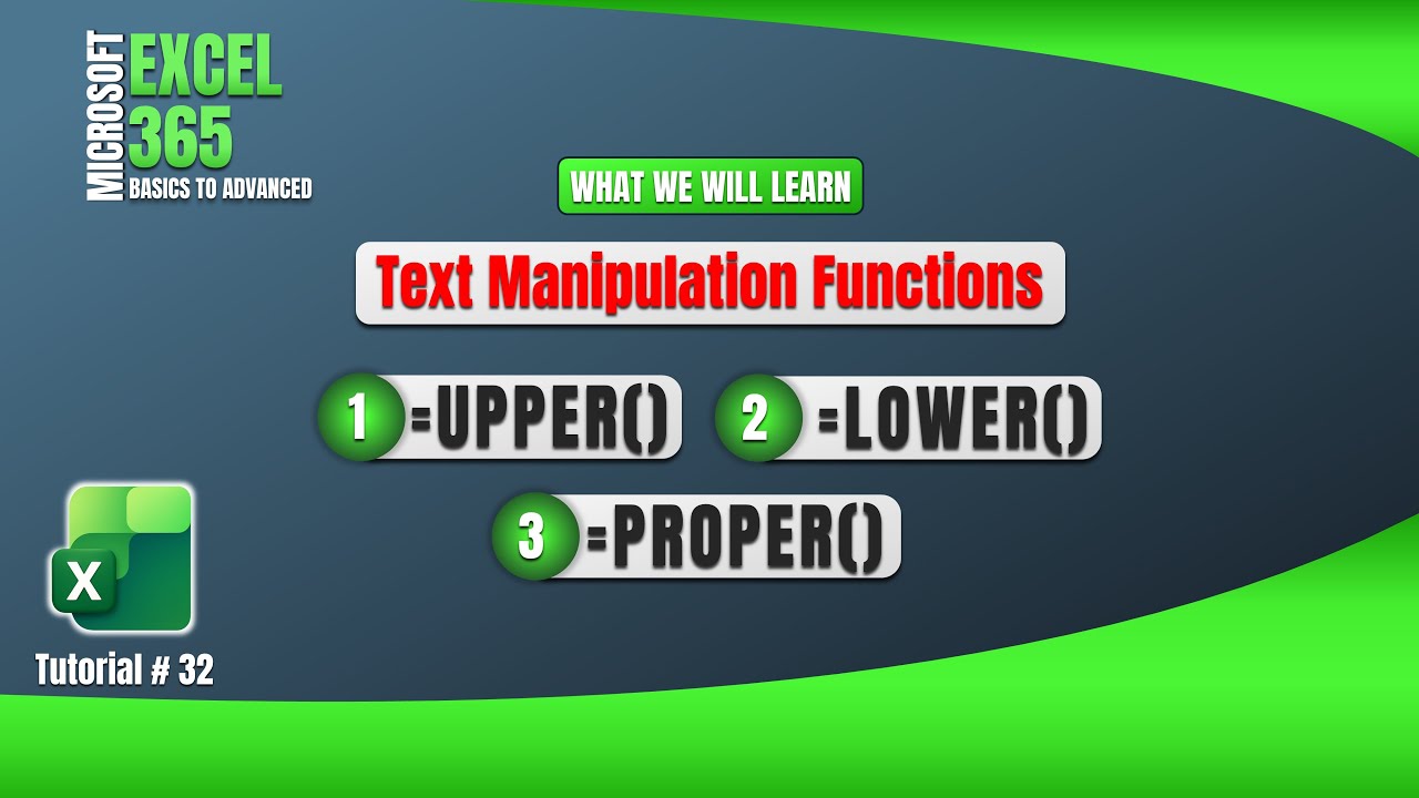31.Change Text Case in Excel: UPPER, LOWER & PROPER functions - YouTube
