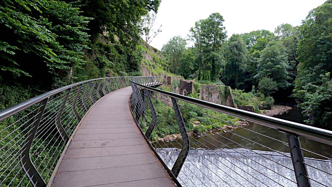 The Torrs Riverside Park And The Millenium Walkway - YouTube