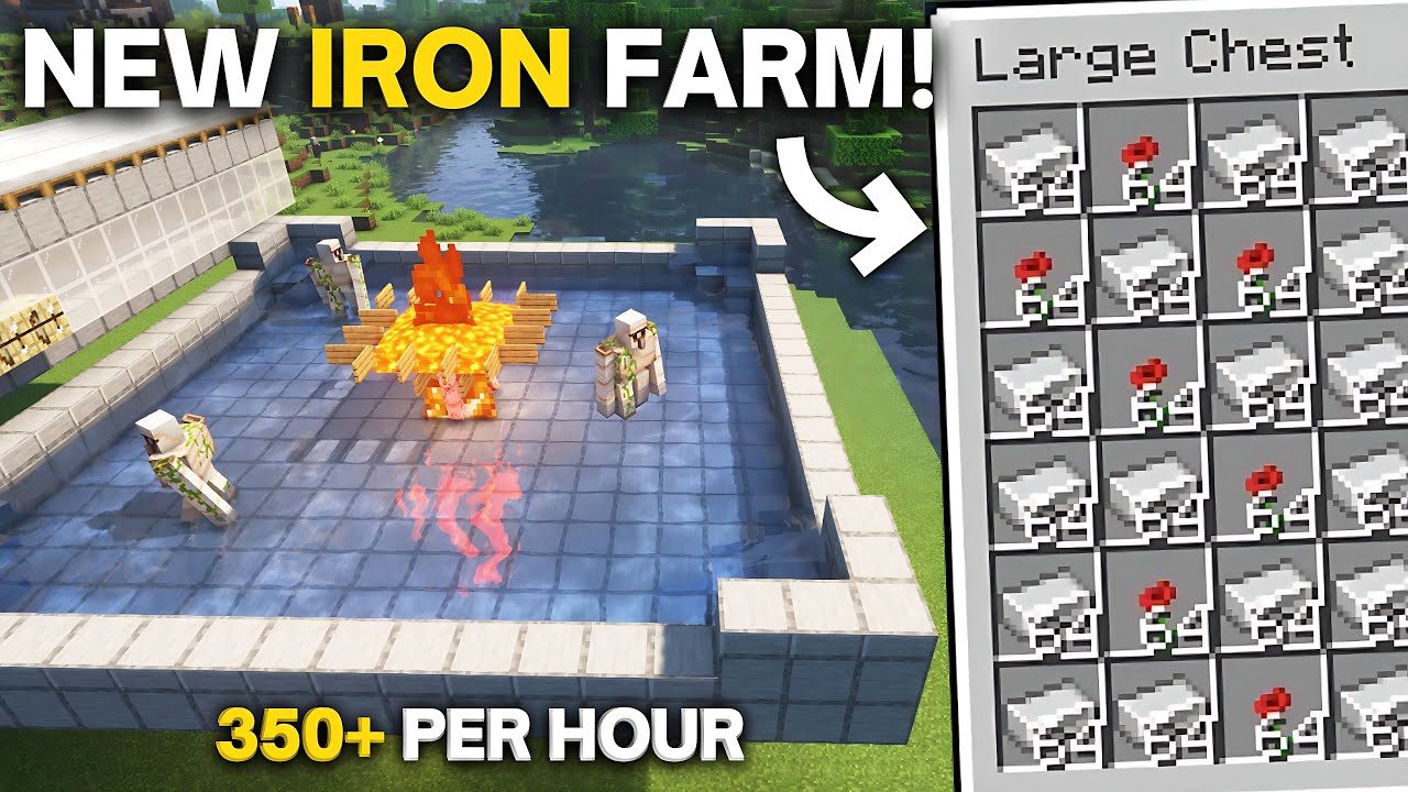 Best IRON Farm in Minecraft bedrock Tutorial 1.20+ MCPE/Xbox/PS4 ...
