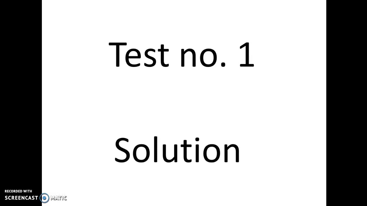 Test 1 Solution(For A1) - YouTube