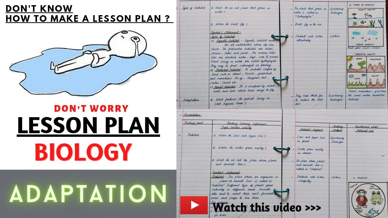 Lesson Plan Science/Biology| how to make/write a lesson plan| Topic ...