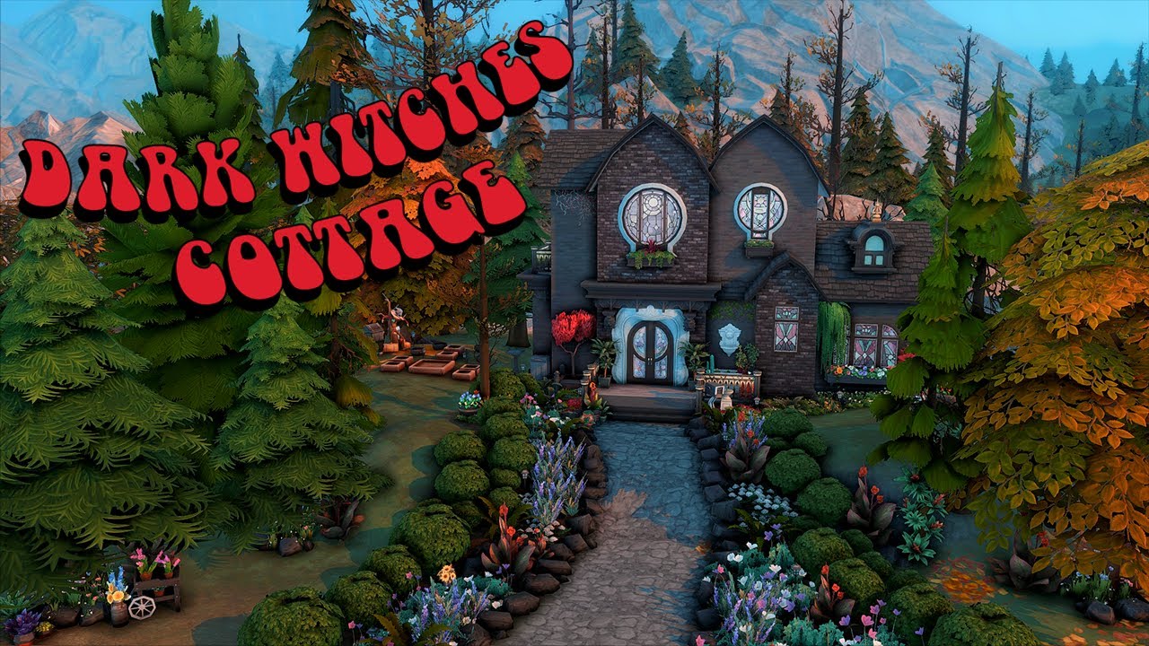 The Sims 4 Speed Build: Dark Witches Cottage🧙‍♀️ + Haunted House! - YouTube