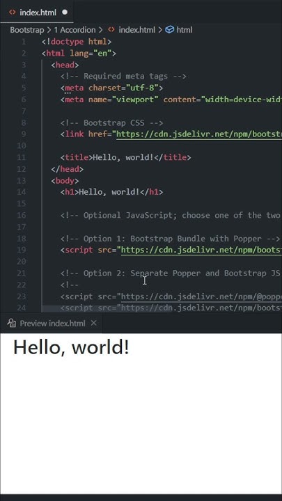 Getting Started with Bootstrap HTML and CSS tutorial 2023 #shorts #coding - YouTube