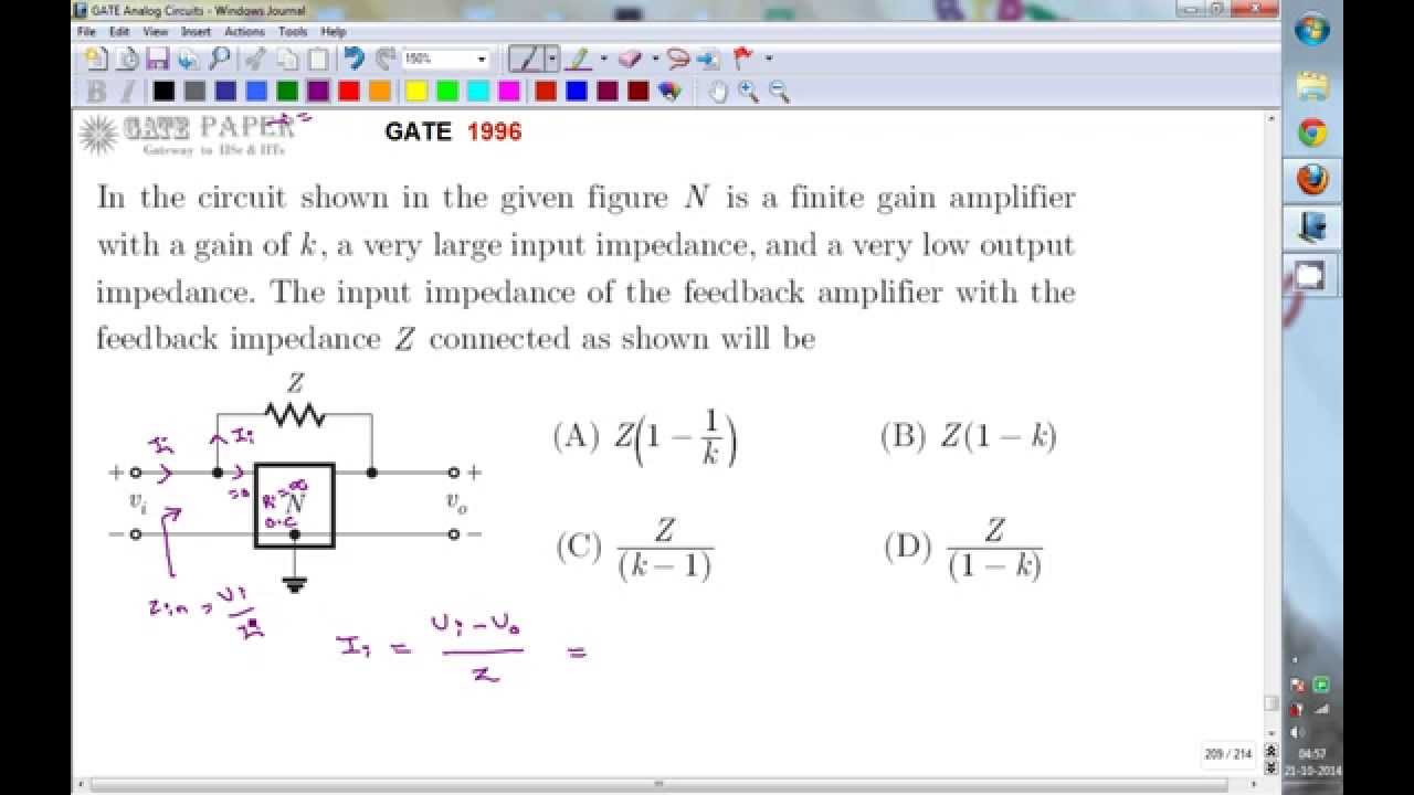 GATE 1996 ECE Millers Theorem - BJT small signal analysis - YouTube