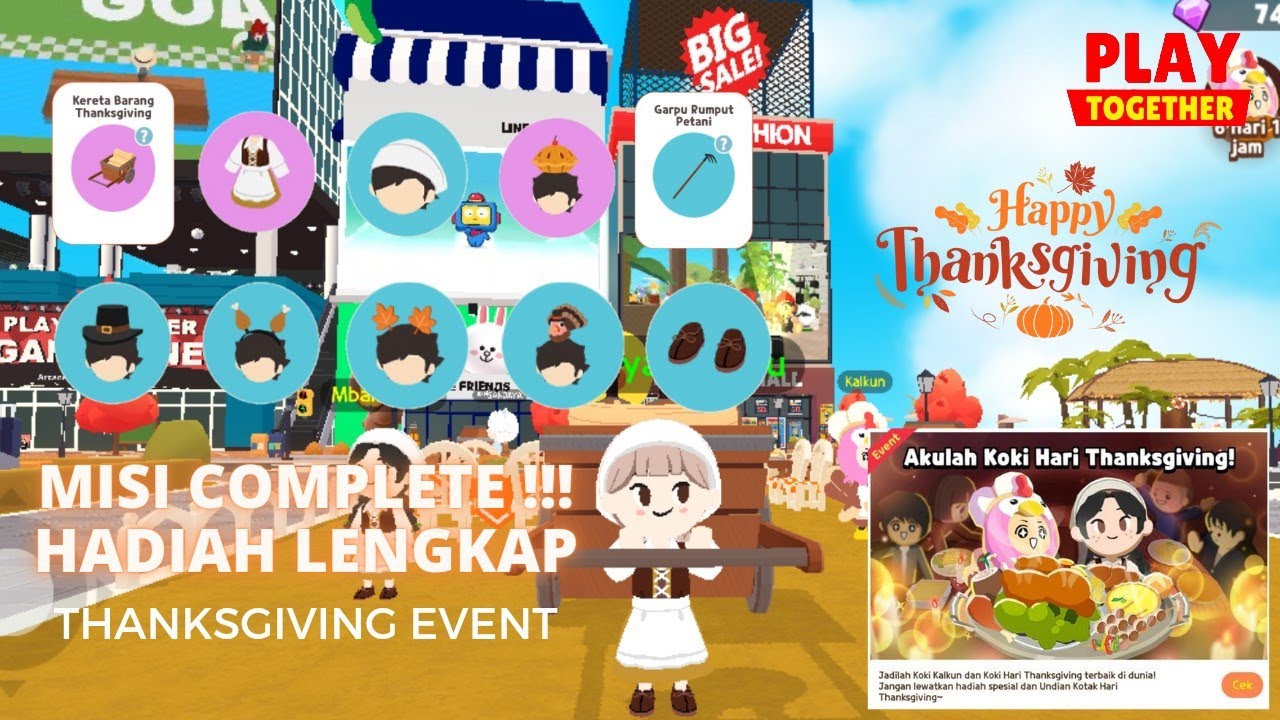 PLAYTOGETHER - MISI KOKI HARI THANKSGIVING COMPLETED, HADIAH LENGKAP ...