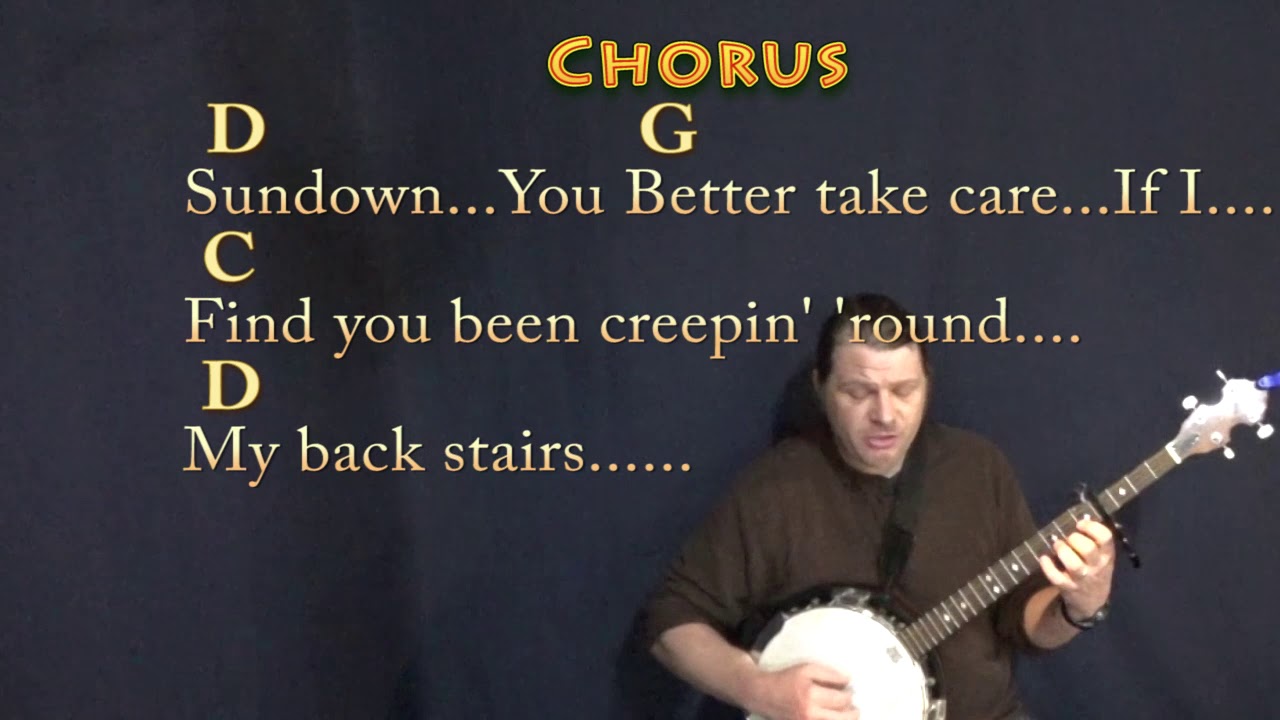 Sundown (Gordon Lightfoot) Banjo Cover Lesson with Chords/Lyrics - Capo ...