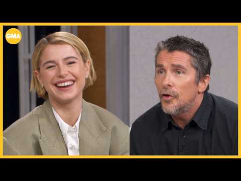 Christian Bale, Jessie Buckley talk awards season, 'The Bride!'