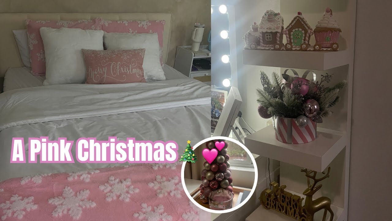 Decorating My Room For Christmas | pink christmas theme - YouTube