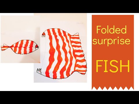 How to draw a folded surprise fish - YouTube