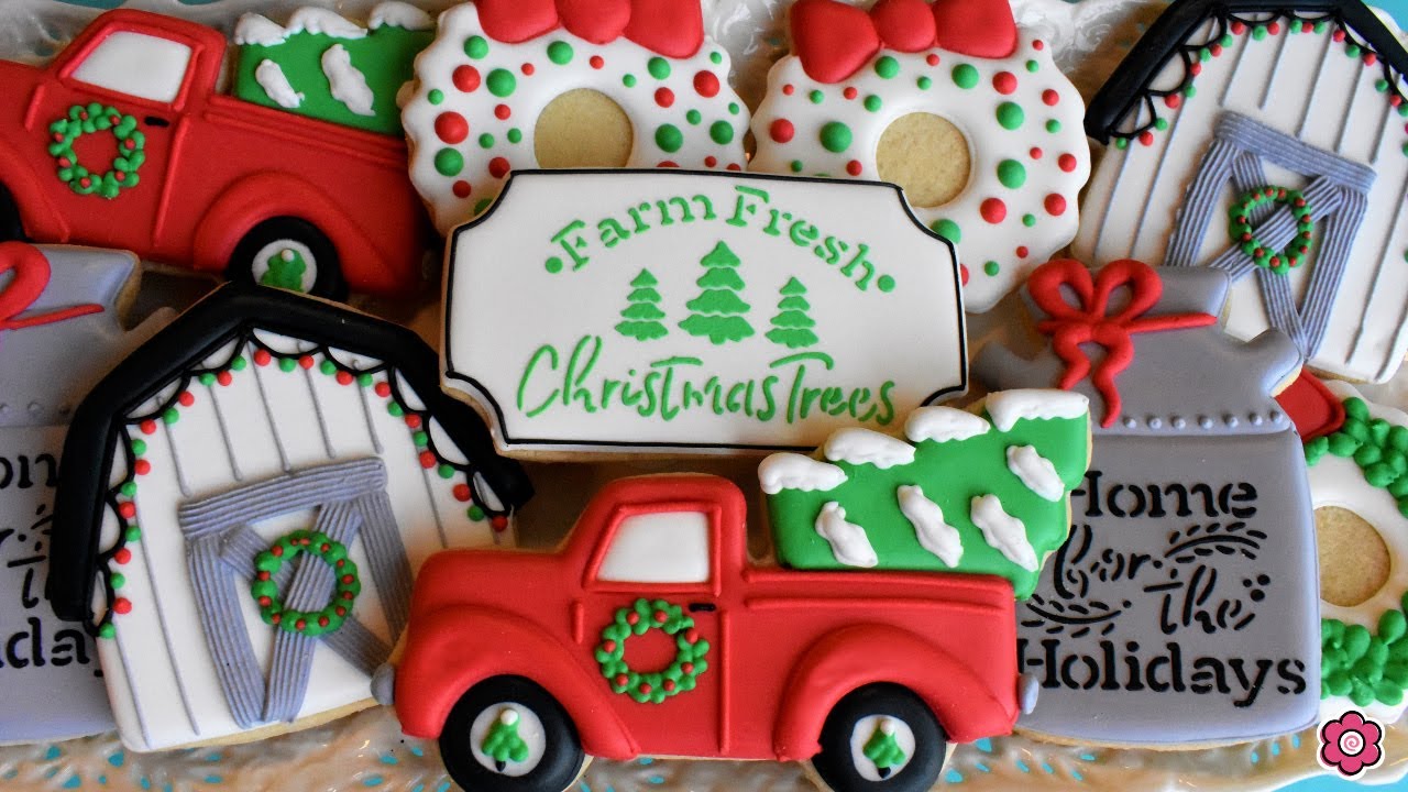 How to Decorate Farmhouse Christmas Cookies - YouTube