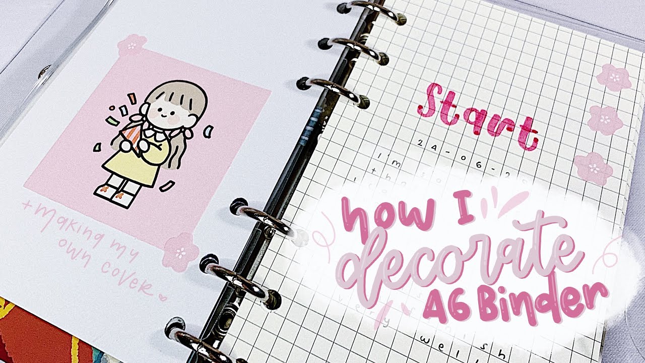 How I Decorate My A6 Binder #1 Pink and Blue Theme .• || Indonesia ...