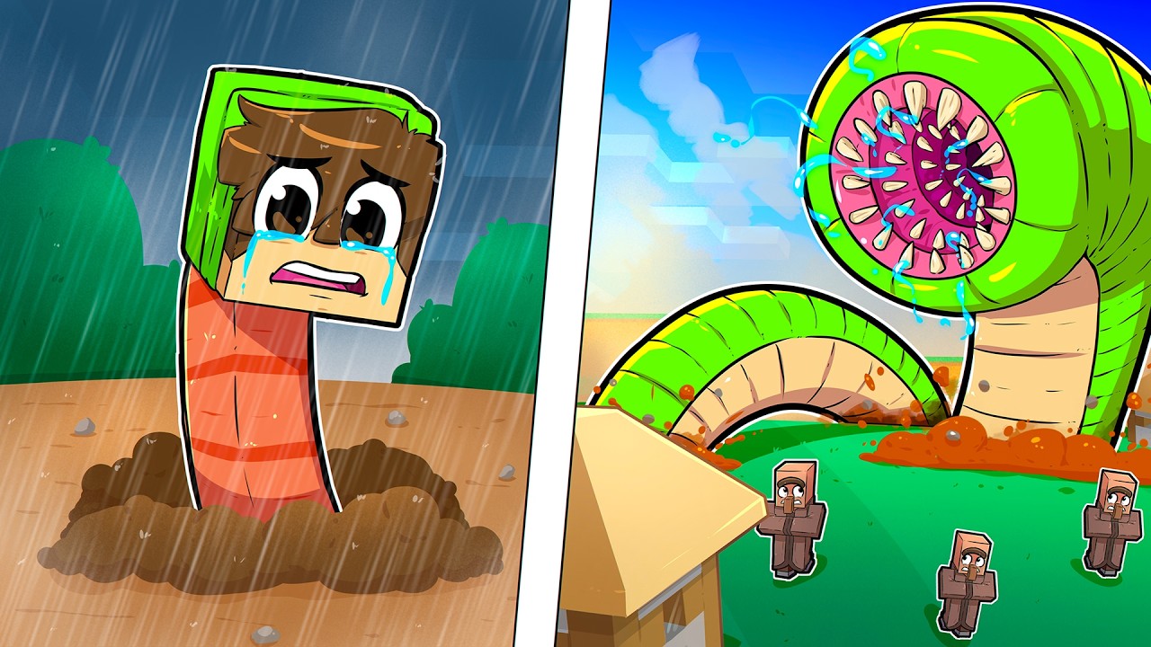 I Played as an WORM In Minecraft - YouTube