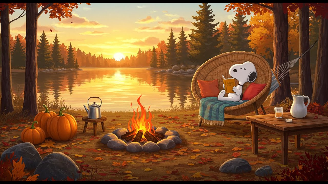 🎃 Snoopy’s Pumpkin Sunset 🍂 Warm Lofi Beats for Relaxing & Studying ☕ ...