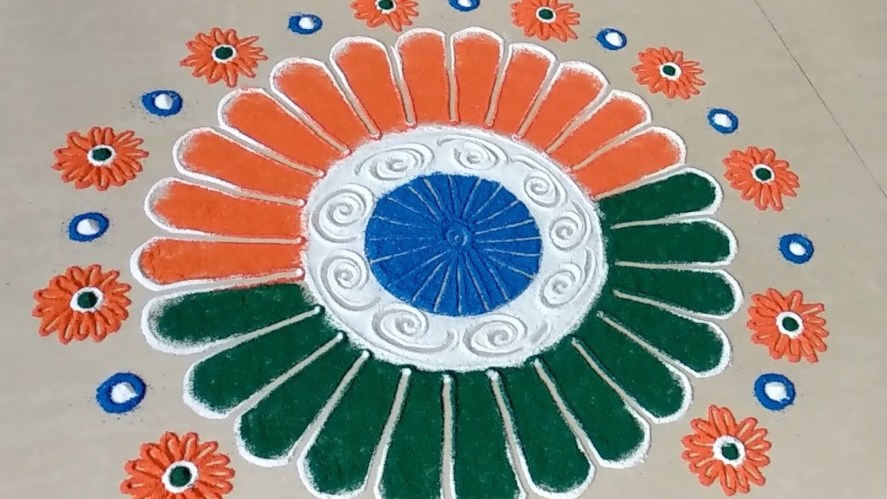 Independence Day Rangoli Designs | Tricolor kolam | Muggulu by SIMPLY99 ...