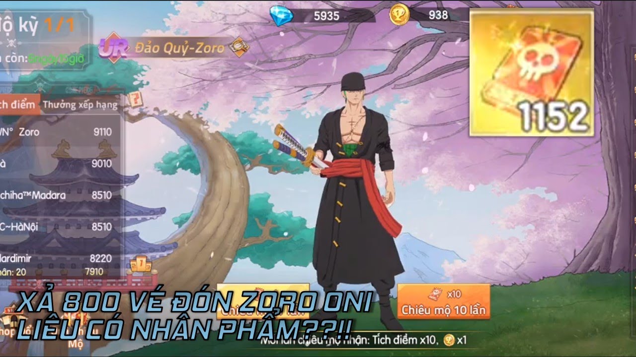 KBTT Việt #35: Xả 800 Vé Đón Oni Zoro Về Team! - YouTube