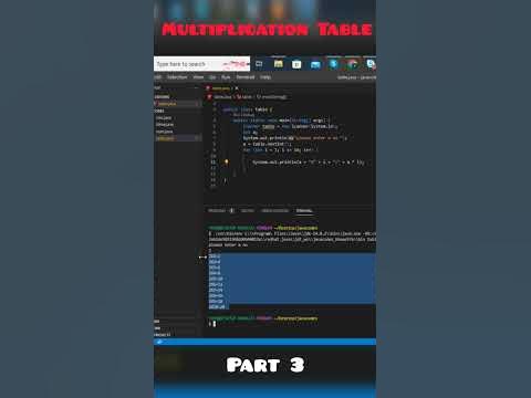 Multiplication Table in Java part-3 #development #coding #java #javatutorial #shorts # ...