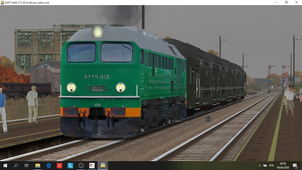 MaSzyna 20.01 calkowo_retro (Osobowy) ST44-313 *Gagar z Bipom* - YouTube