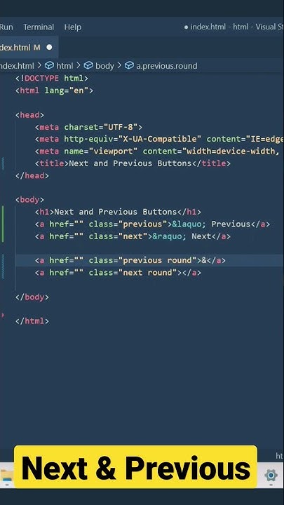 Next & Preview button in html#shorts - YouTube