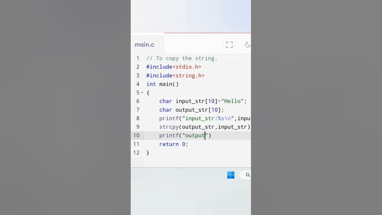 To copy the string in C Programming - YouTube