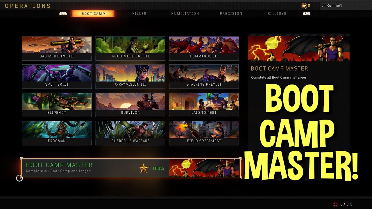 HOW TO GET THE BOOT CAMP MASTER CALLING CARD IN BO4 (SURVIVOR CALLING ...