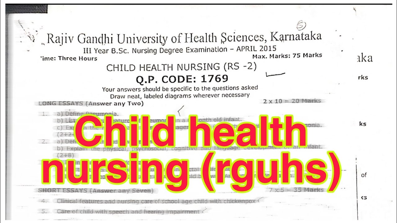 Child health nursing question papers || RGUHS karnataka - YouTube