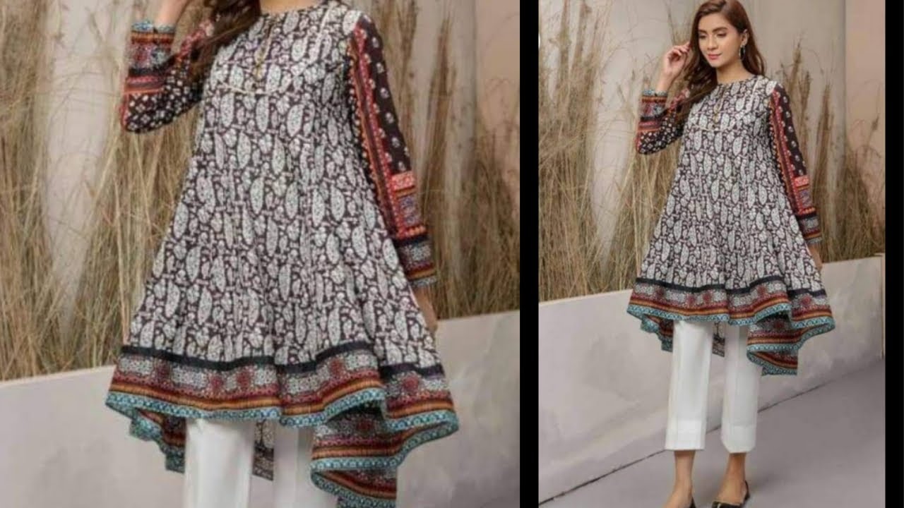 Designer High & Low Frock With Panel Cutting & Stitching Step By Step ...