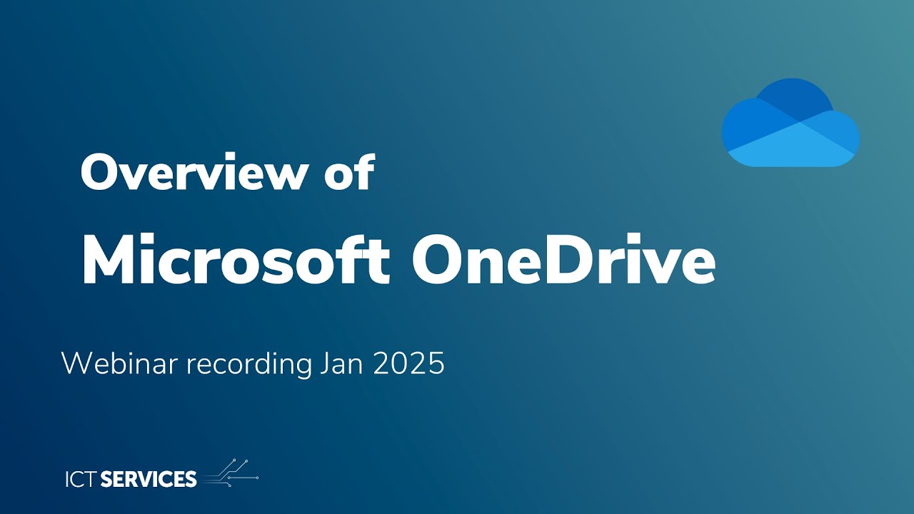 Microsoft OneDrive overview webinar - Jan 2025 - YouTube