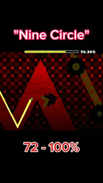 "Nine Circle" - (72 - 100)% #geometrydash #gd - YouTube