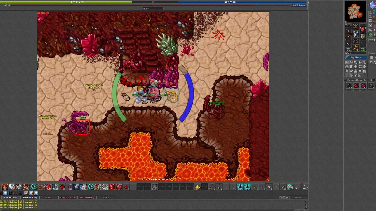 Tibia Elder Wyrms With Prey Card.. 91 EK breaks game - YouTube