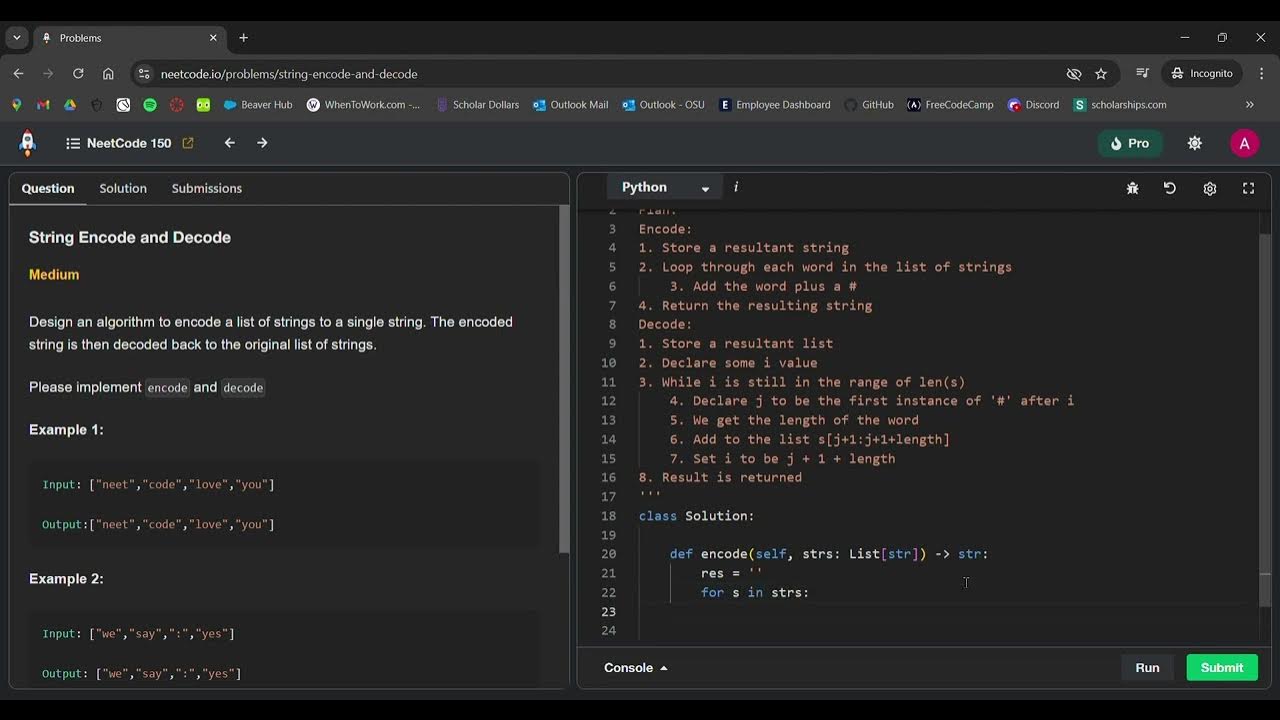 Encoding and Decoding Strings on Neetcode - YouTube