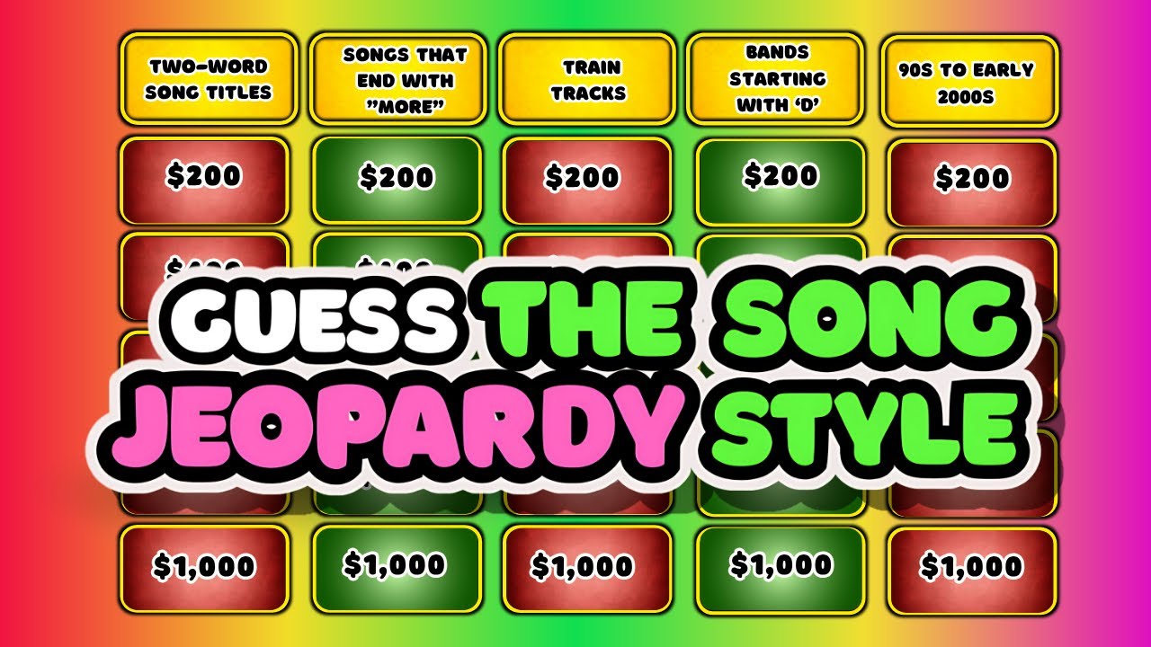 🎵 Can You Guess the Song? | Jeopardy-Style Music Quiz Challenge! - YouTube