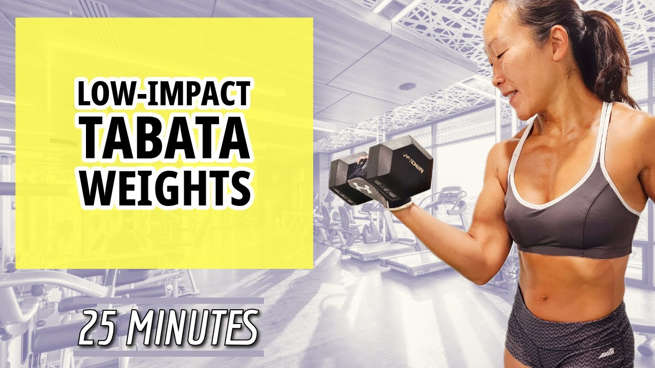 25 MIN LOW IMPACT TABATA with MEDIUM WEIGHTS, Express 172 - YouTube