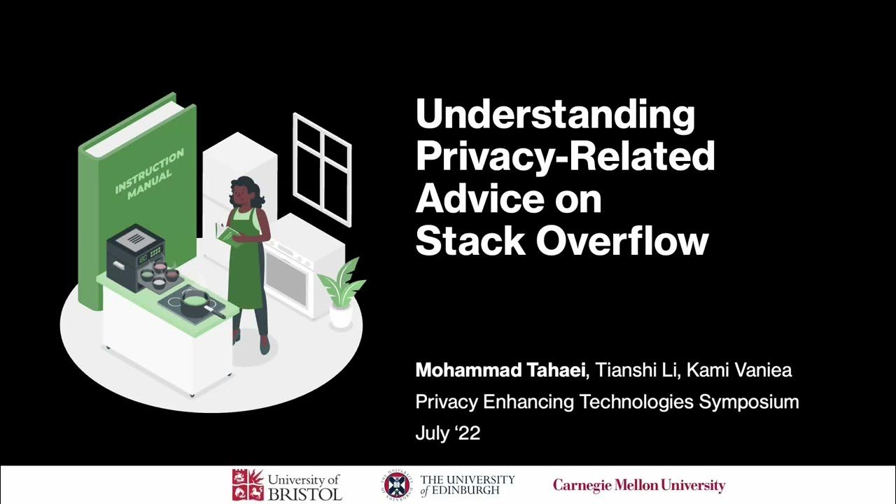 [9C] Understanding Privacy-Related Advice on Stack Overflow - YouTube