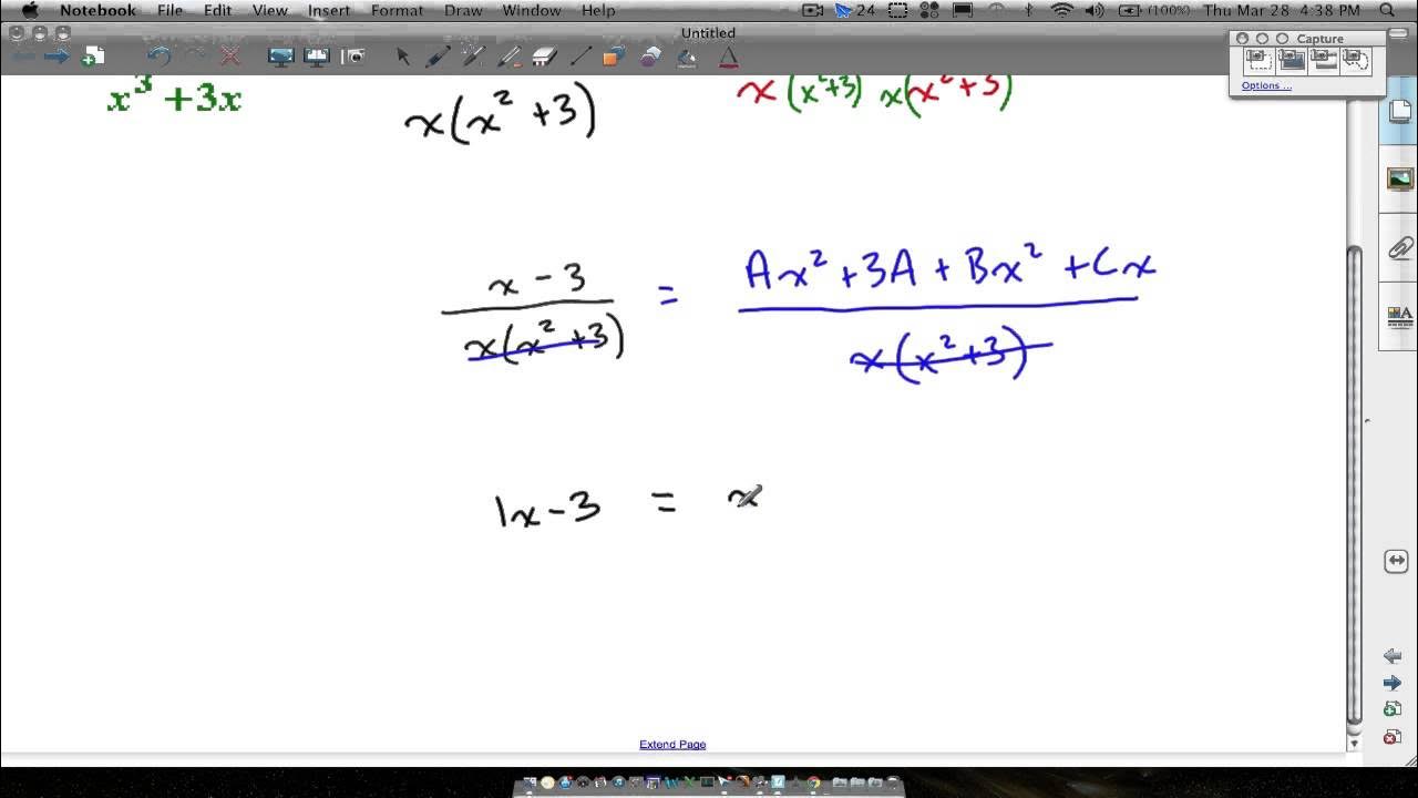 Partial Fractions Decomposition - Irreducible Quadratic Factor - YouTube