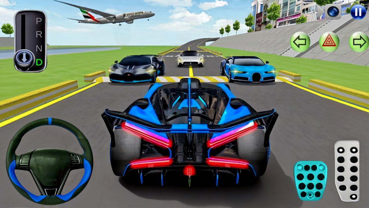 New Blue Bugatti Cars For Parking - 3D Driving Class Simulation game ...