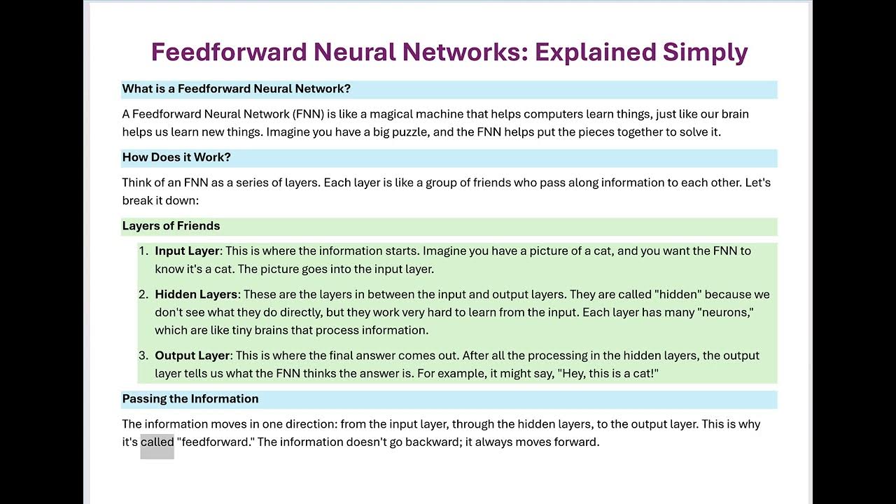 Feedforward Neural Networks Explained Simply - YouTube