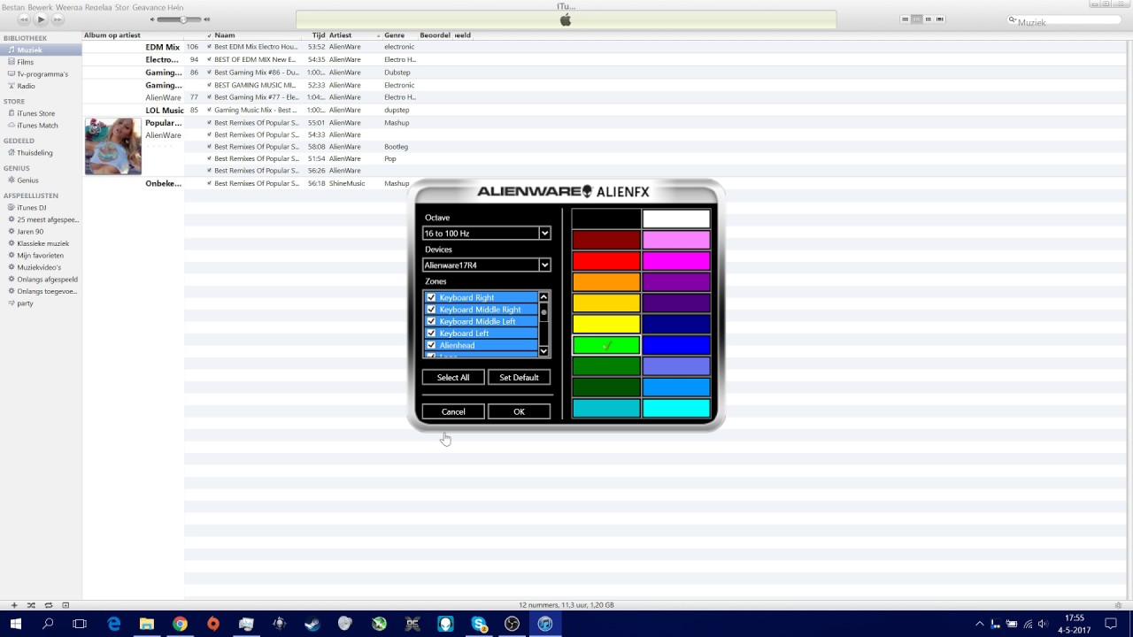 AlienWare 13 - 17 R1 - R4 , 2018, alienware fx -- winamp and Itunes ...