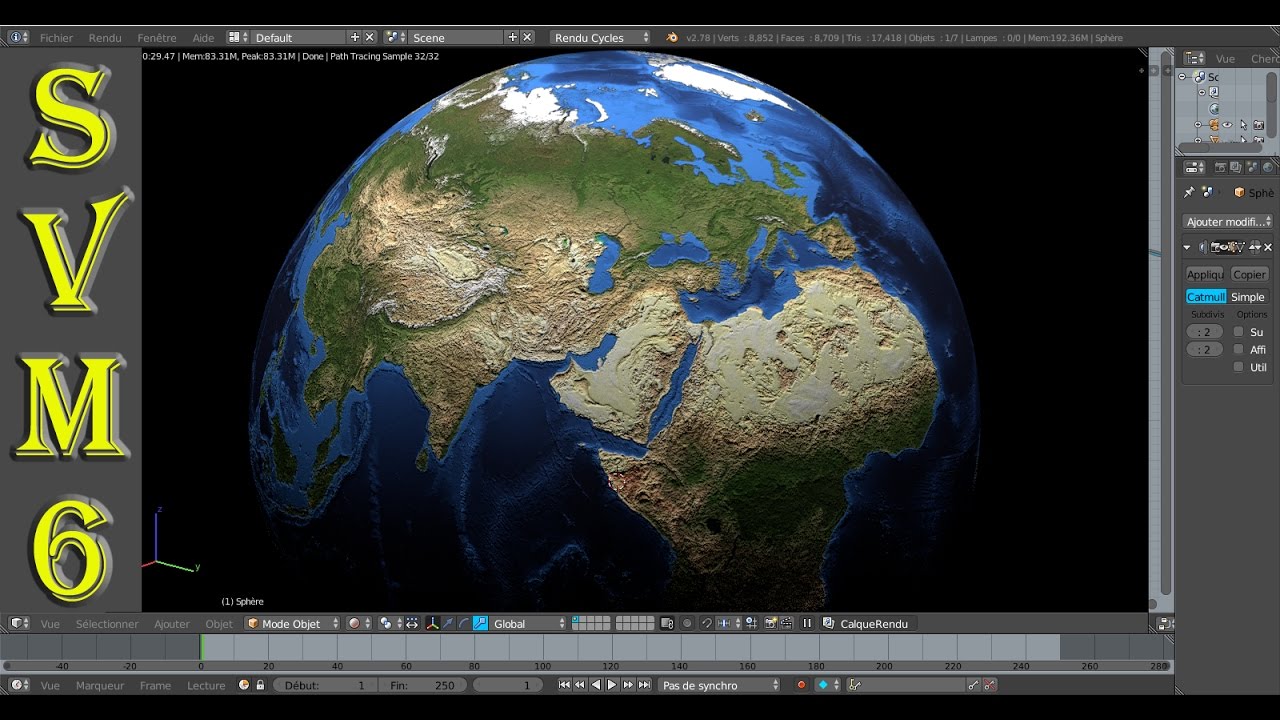 Modéliser La Terre ou des planètes en 3D avec Blender Tutoriel SVM6 ...