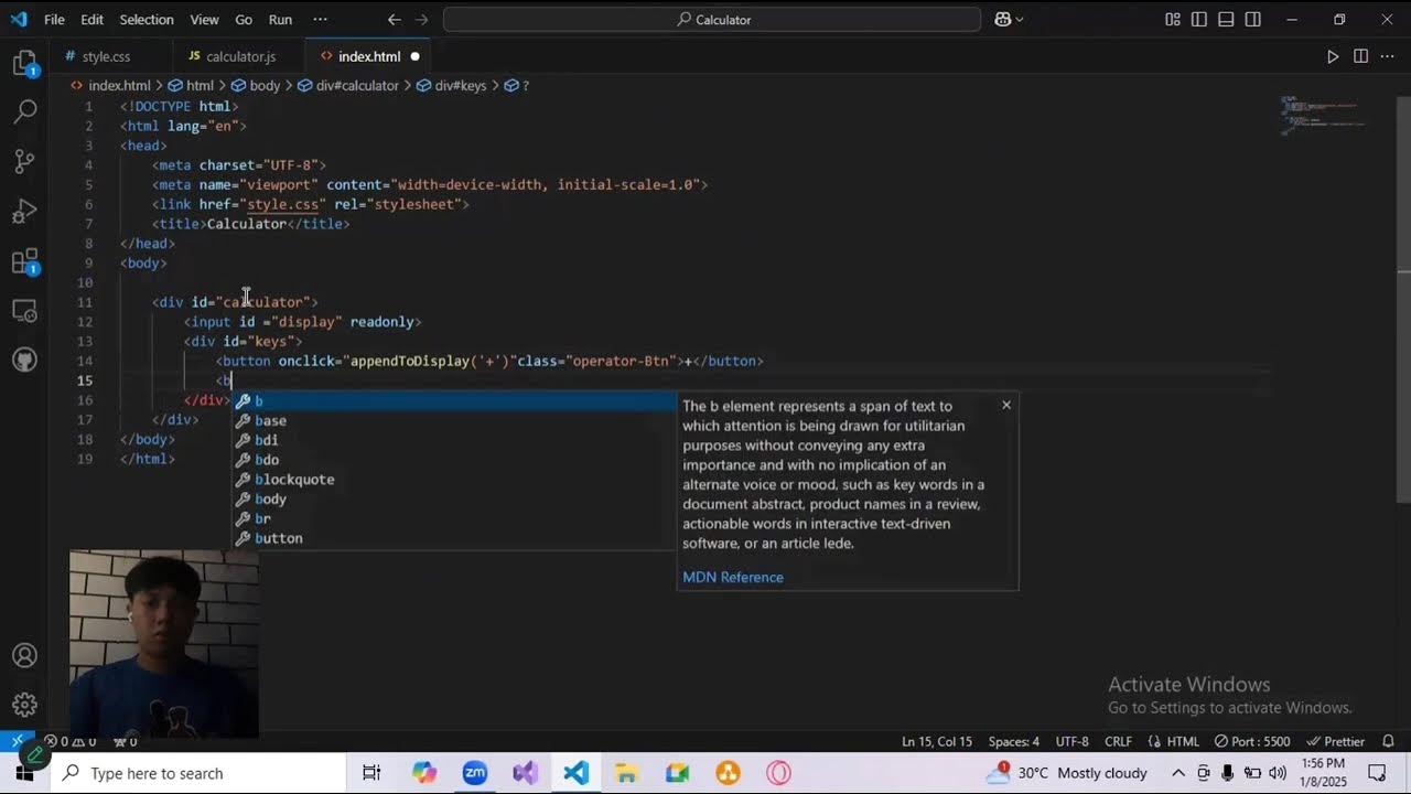How to Create Calculator Using JavaScript - YouTube