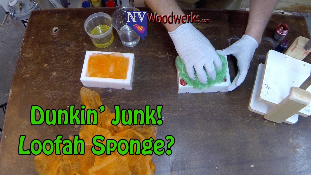 Dunkin Junk - Resin Casting Loofah Bath Sponges in Alumilite? - YouTube