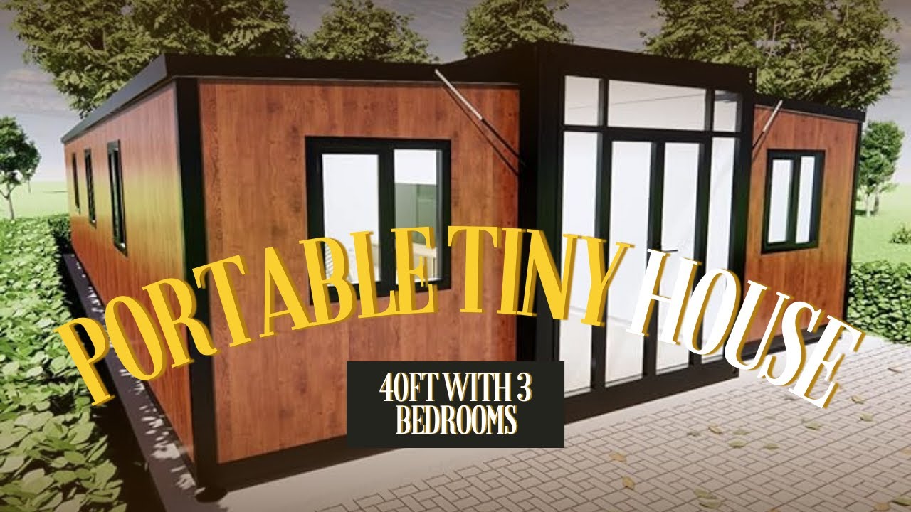 40FT Tiny House to Live in, Portable Prefab House with 3 Bedroom,1 Full ...