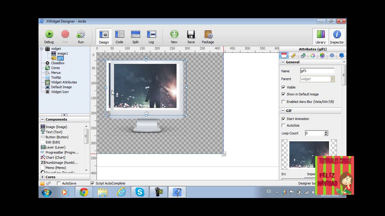Como hacer un Widget de Monitor con Gif animado para tu XWidget - YouTube