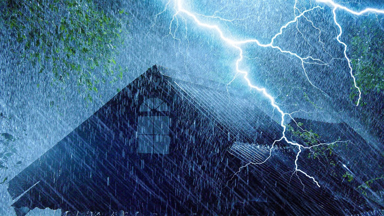 ⚡Intense Thunderstorm Night with Heavy Rainstorm, Strong Wind ...
