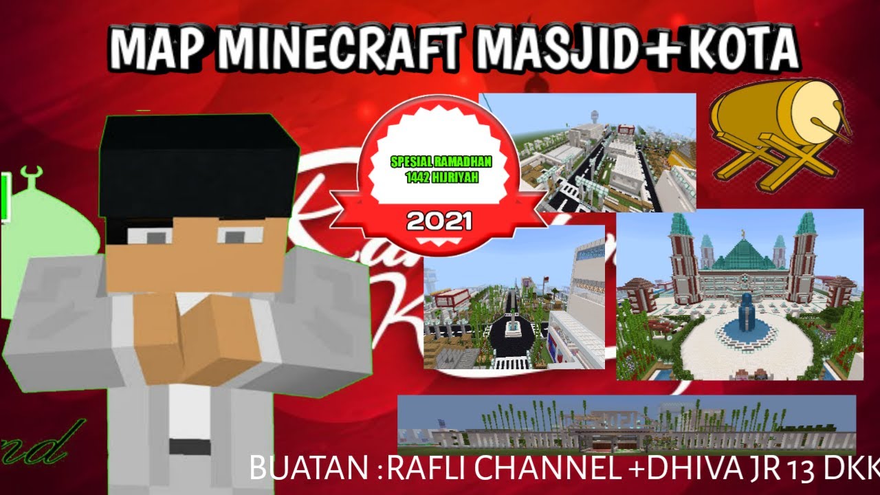 MAP SPESIAL RAMADHAN MINECRAFT MASJID + KOTA 2021 - YouTube