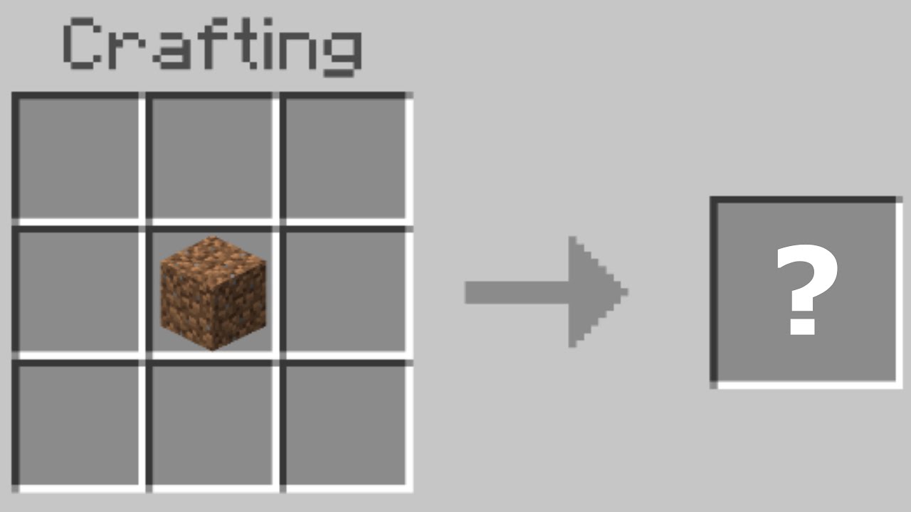 The Only Crafting Recipe That Uses Dirt | Minecraft - YouTube
