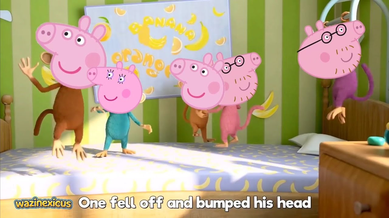 5 Little Monkeys Song Parody feat. Peppa Pig Fam - YouTube