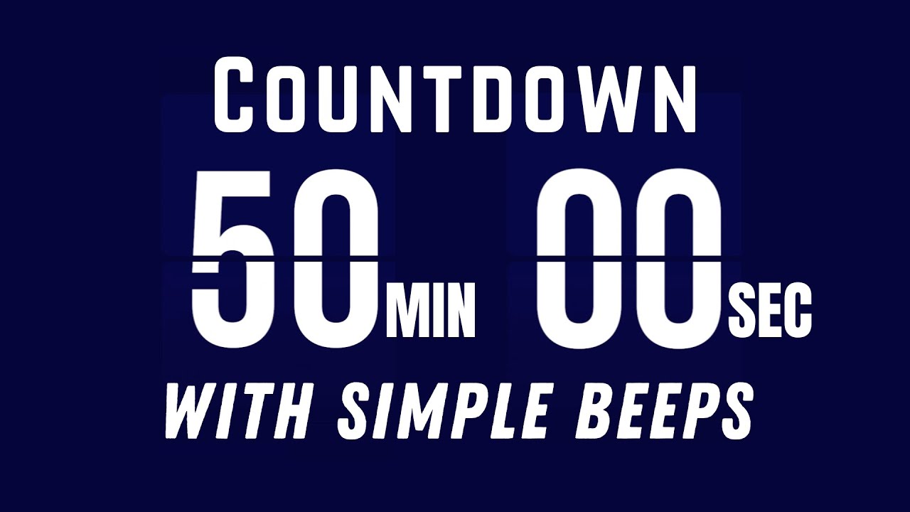 50-Minute Flip Timer Countdown with Flip‑Sound Beeps | Simple Beep ...