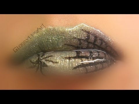 Spider Web Design Lips Tutorial - YouTube