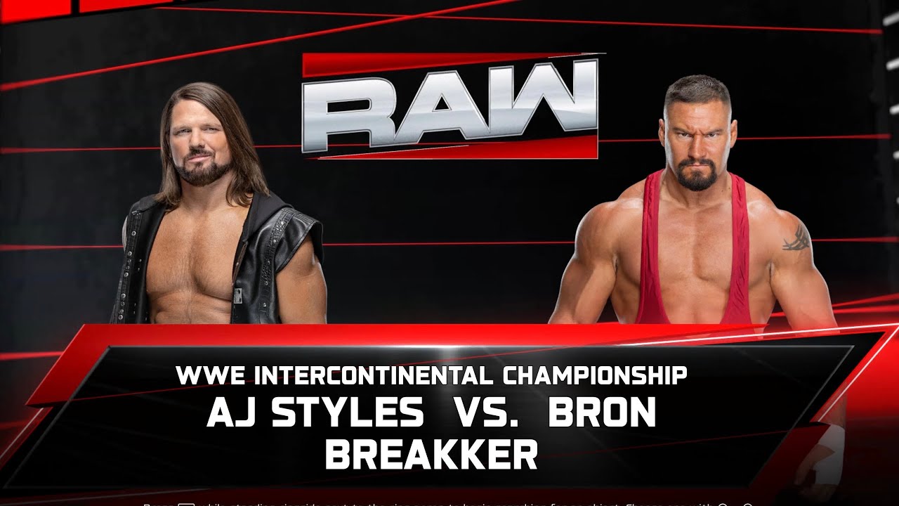 WWE 2K25 - Aj Styles vs. Bron Breakker for the Intercontinental ...