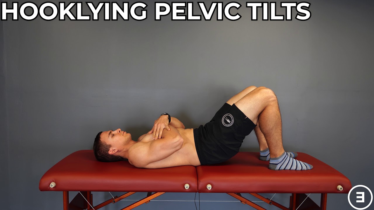 Hooklying Pelvic Tilts - YouTube